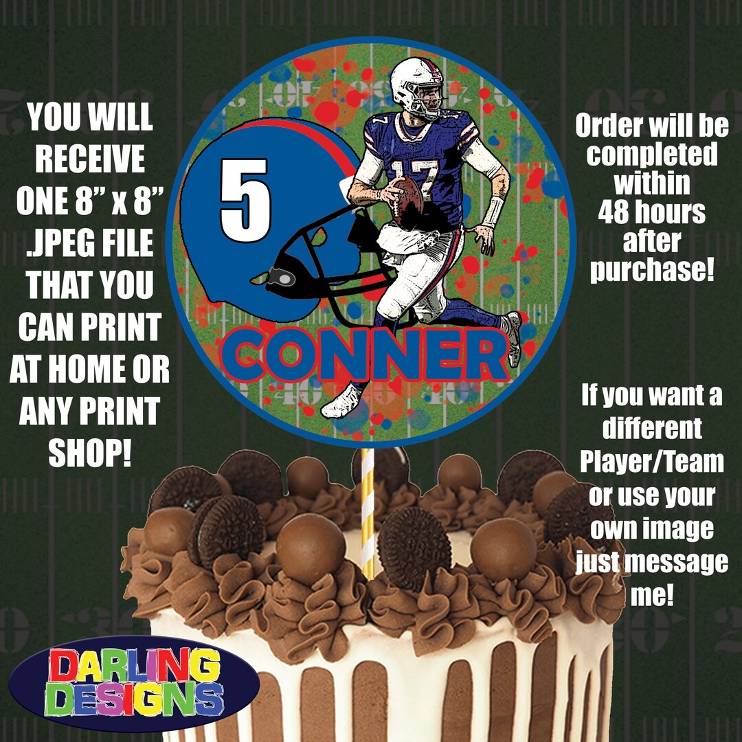 Football Birthday Cake Topper High Quality 300 DPI You Print - Etsy