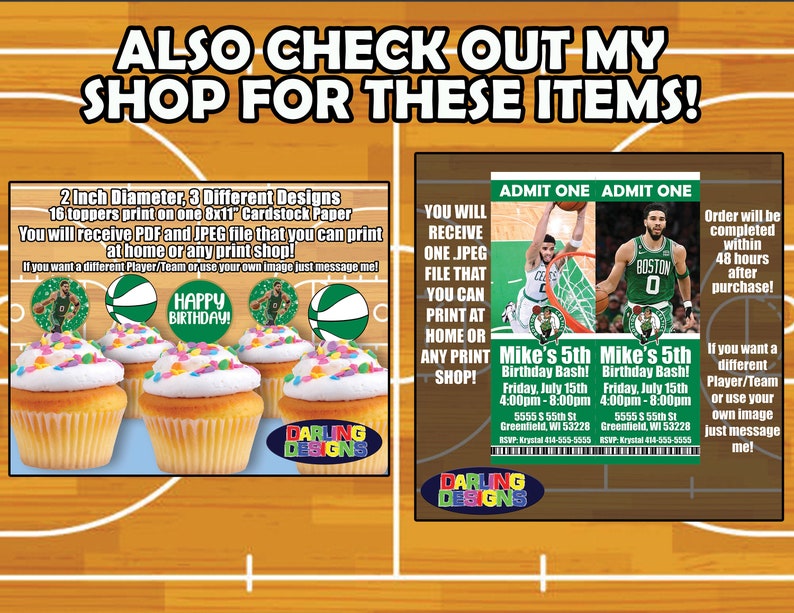 Basketball Birthday Cake Topper High Quality 300 DPI You Print - Etsy