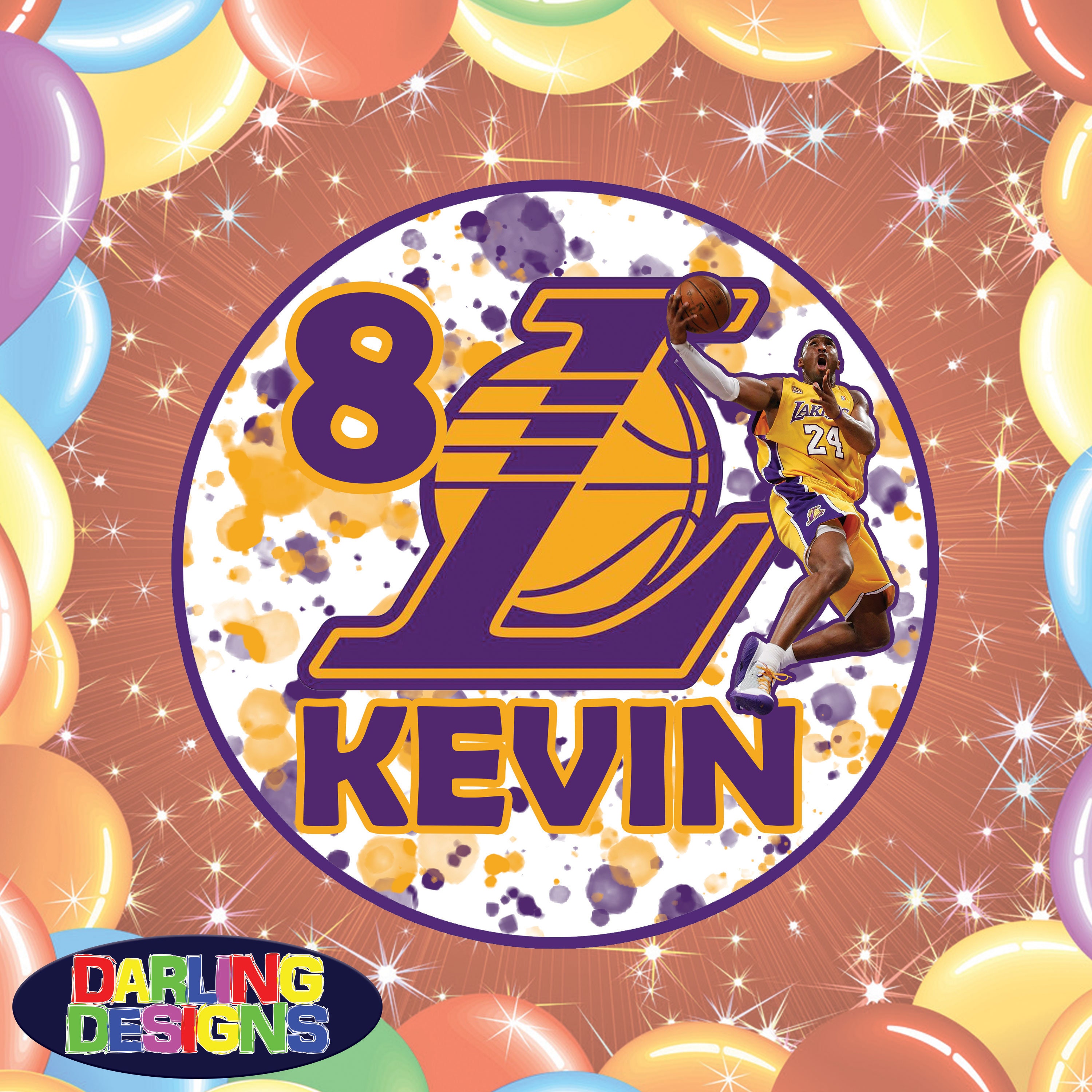 NBA Los Angeles Lakers Birthday Cake Topper High Quality 300 | Etsy