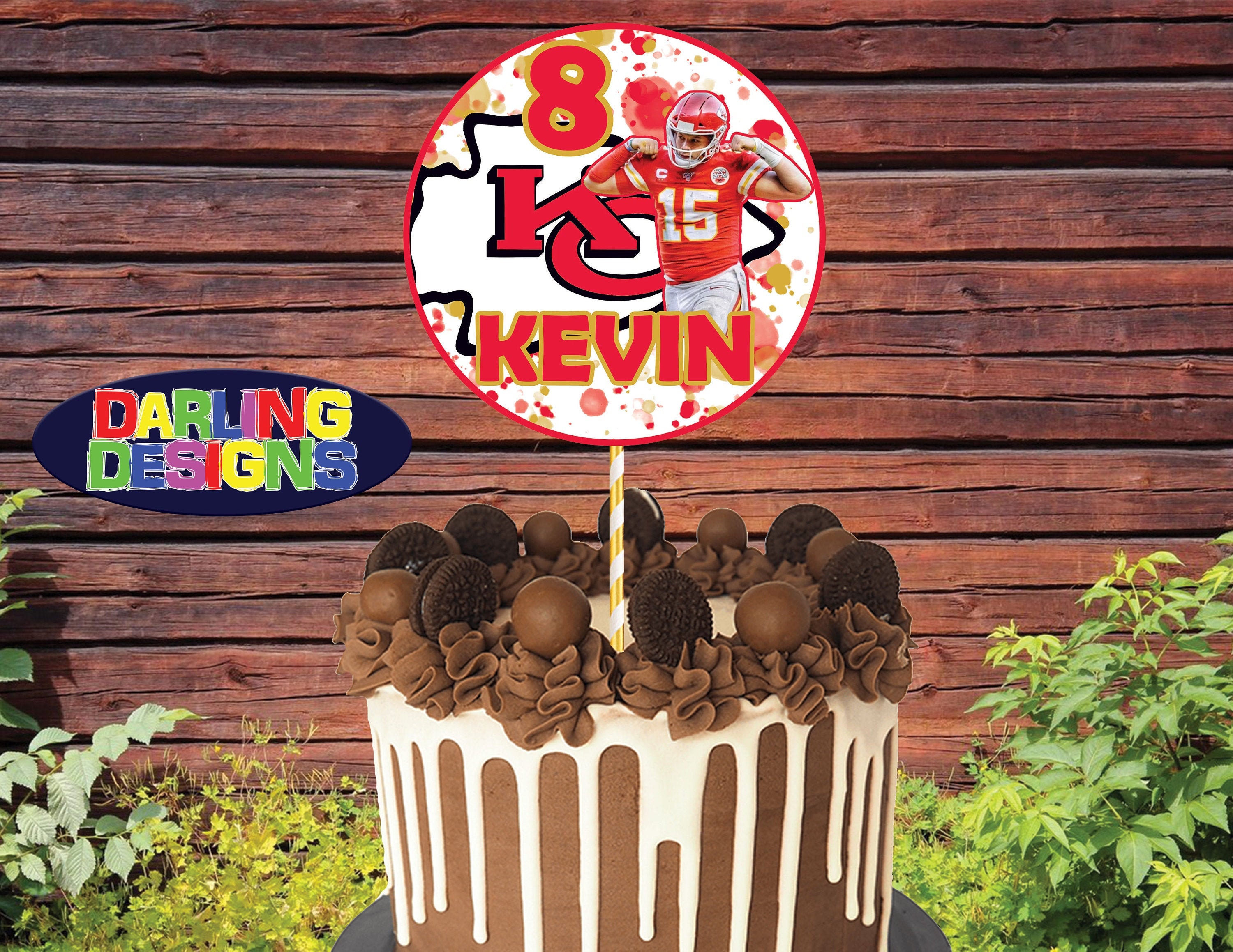 NFL Kansas City Chiefs Birthday Cake Topper High Quality 300 | Etsy