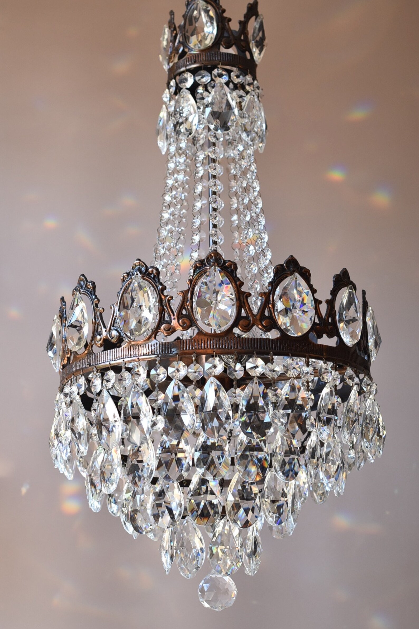 Antique Style Lighting Retro Vintage Crystal Chandelier - Etsy