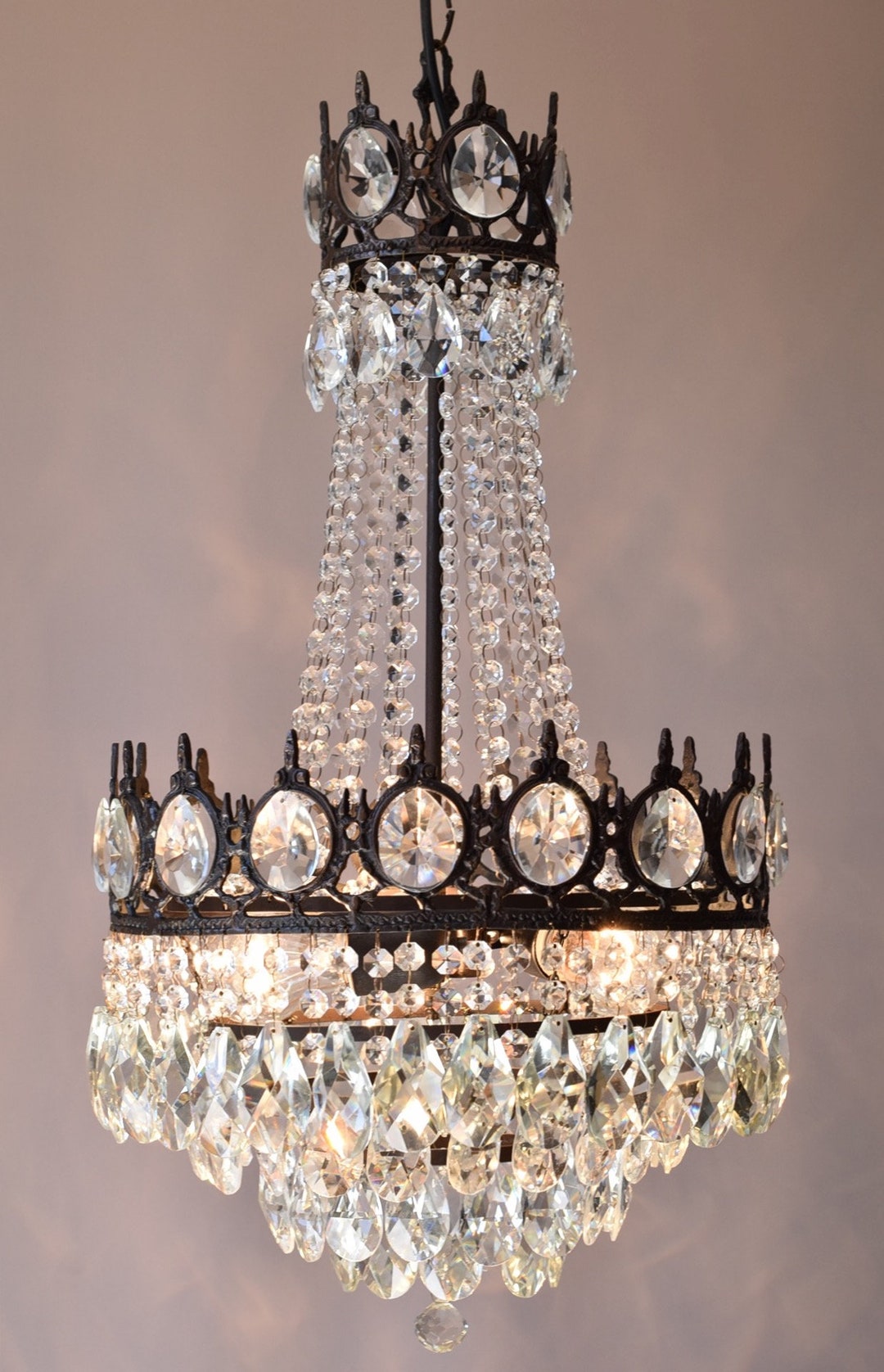 Empire French Style Vintage Crystal Chandeliers Chandelier Antique ...