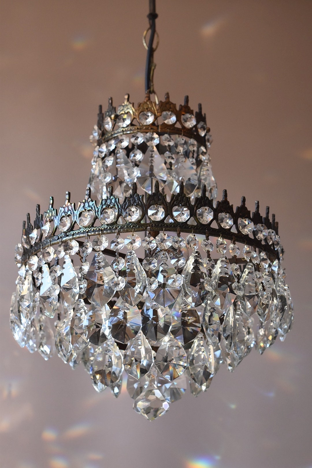 Antique French Style, Vintage Retro Crystal Chandelier, Crystal Ceiling ...