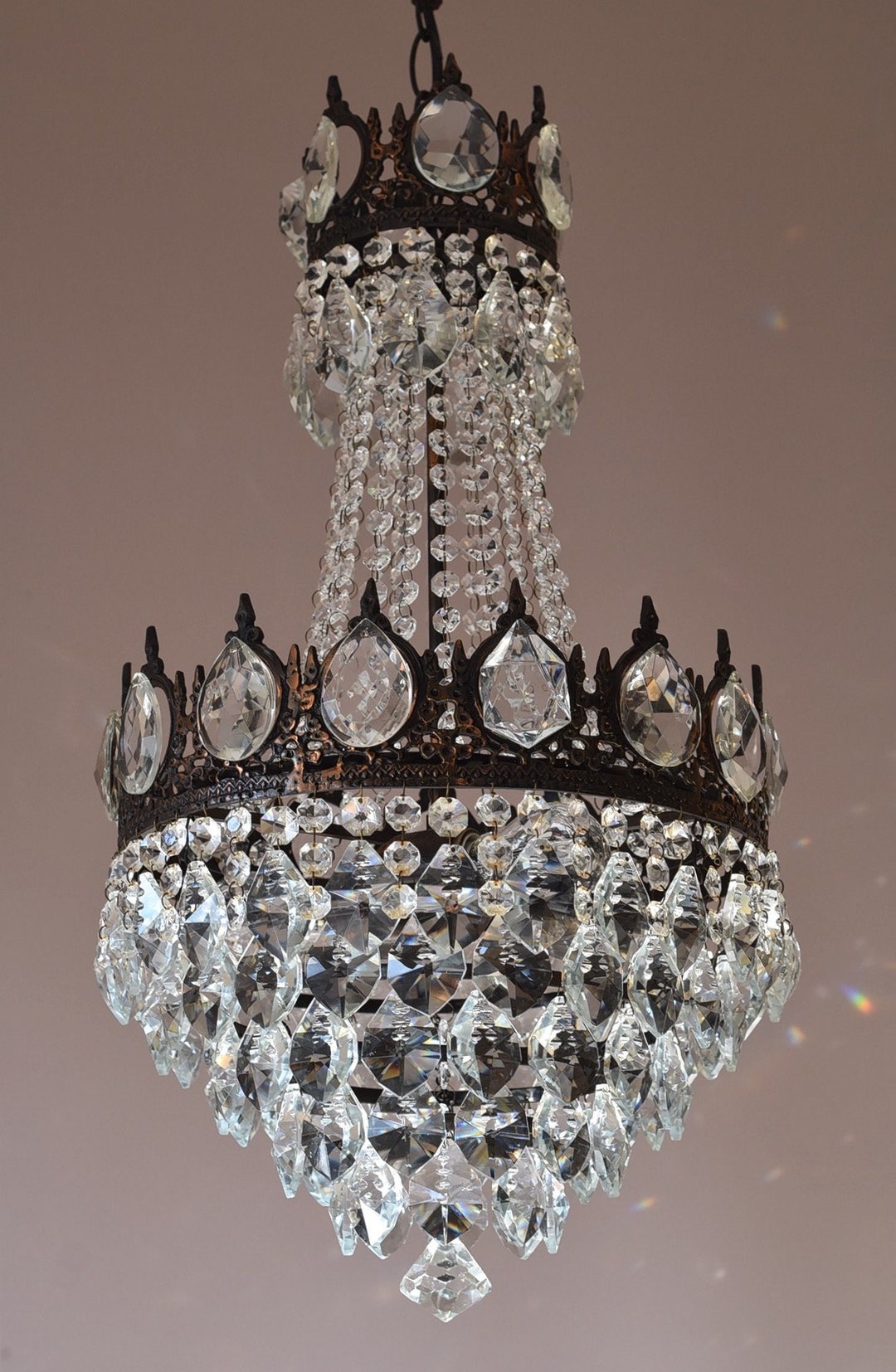 Antique Style Lighting, Vintage Crystal Chandelier, Ceiling Pendant ...