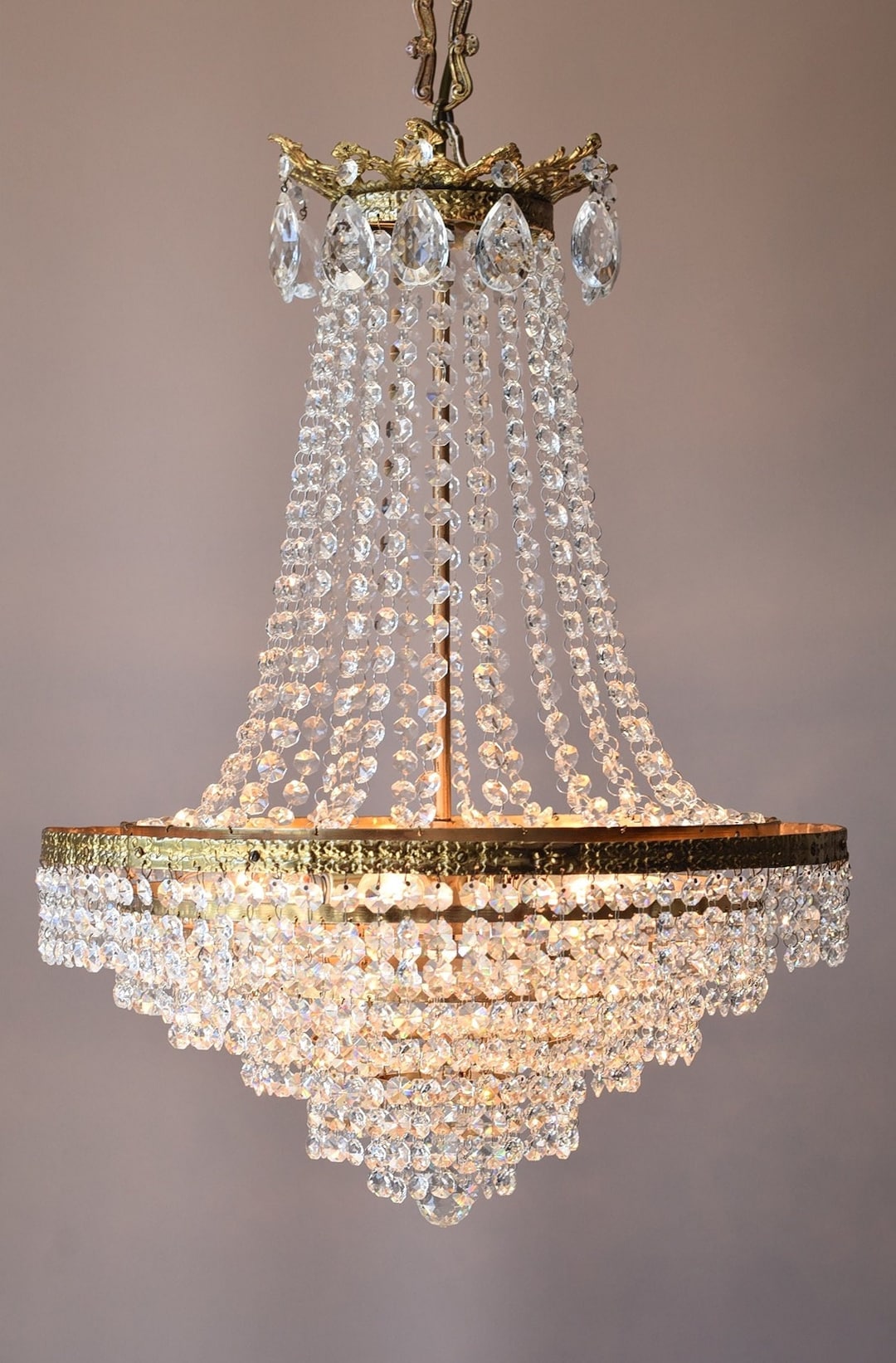 RARE Antique French Style Vintage Crystal Chandelier Wedding Bridal ...