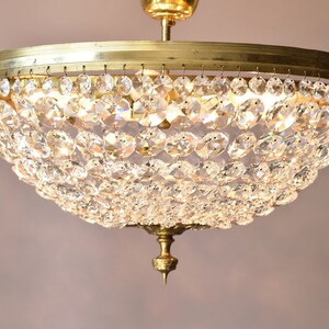 Large Semi Flush Chandelier Purse Vintage Crystal Lighting, Antique ...
