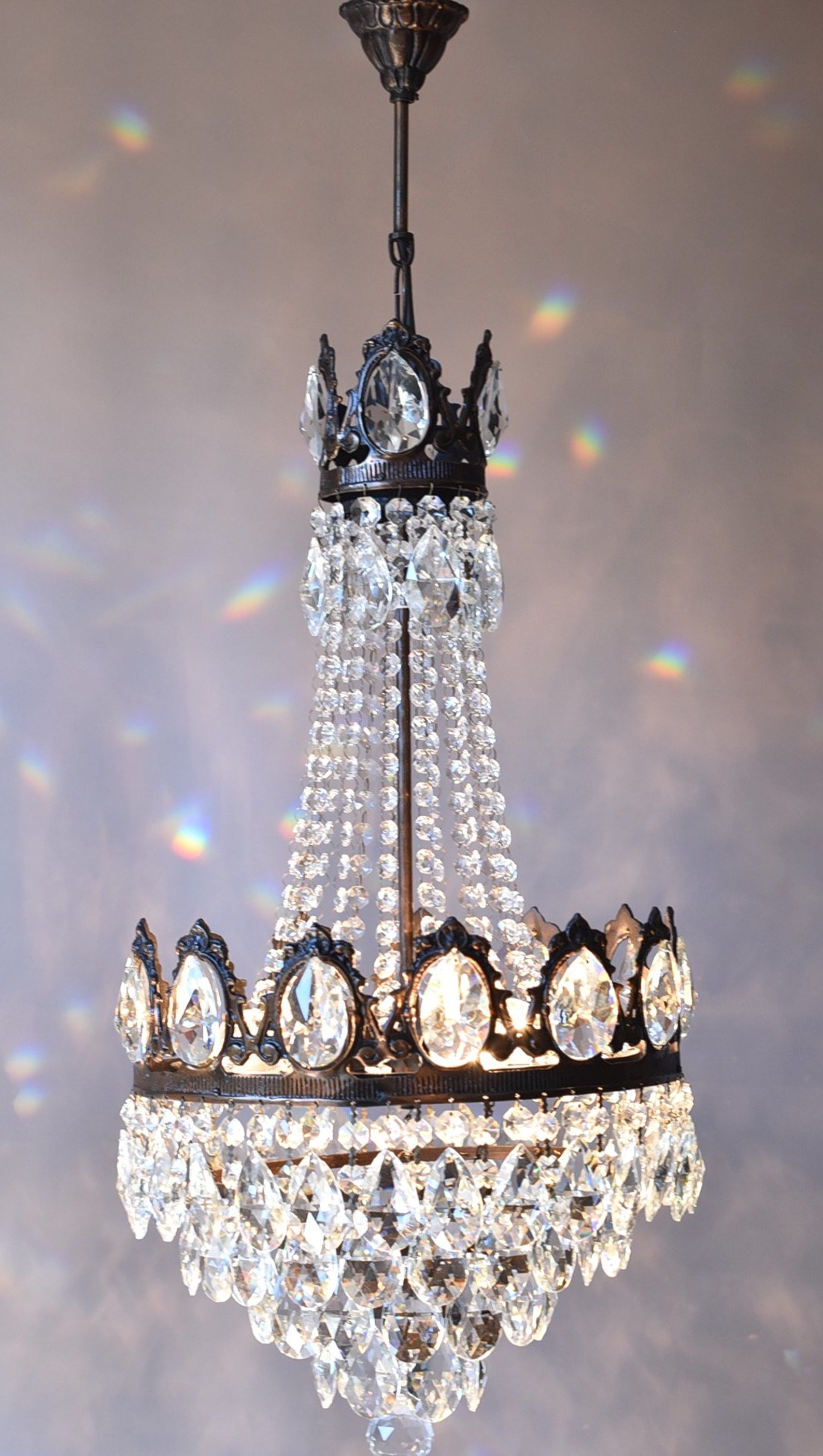 Antique Style Lighting Retro Vintage Crystal Chandelier - Etsy