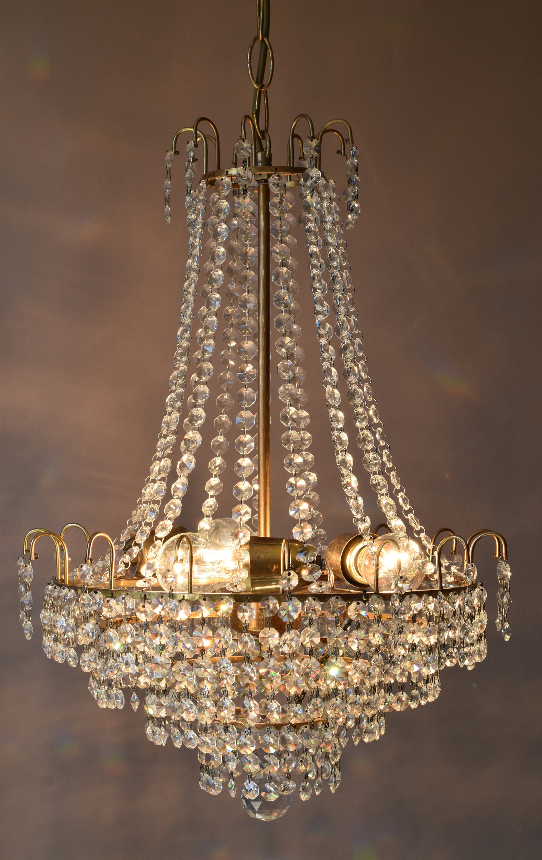 Antique / Vintage Crystal Chandelier In Empire Style Ceiling | Etsy