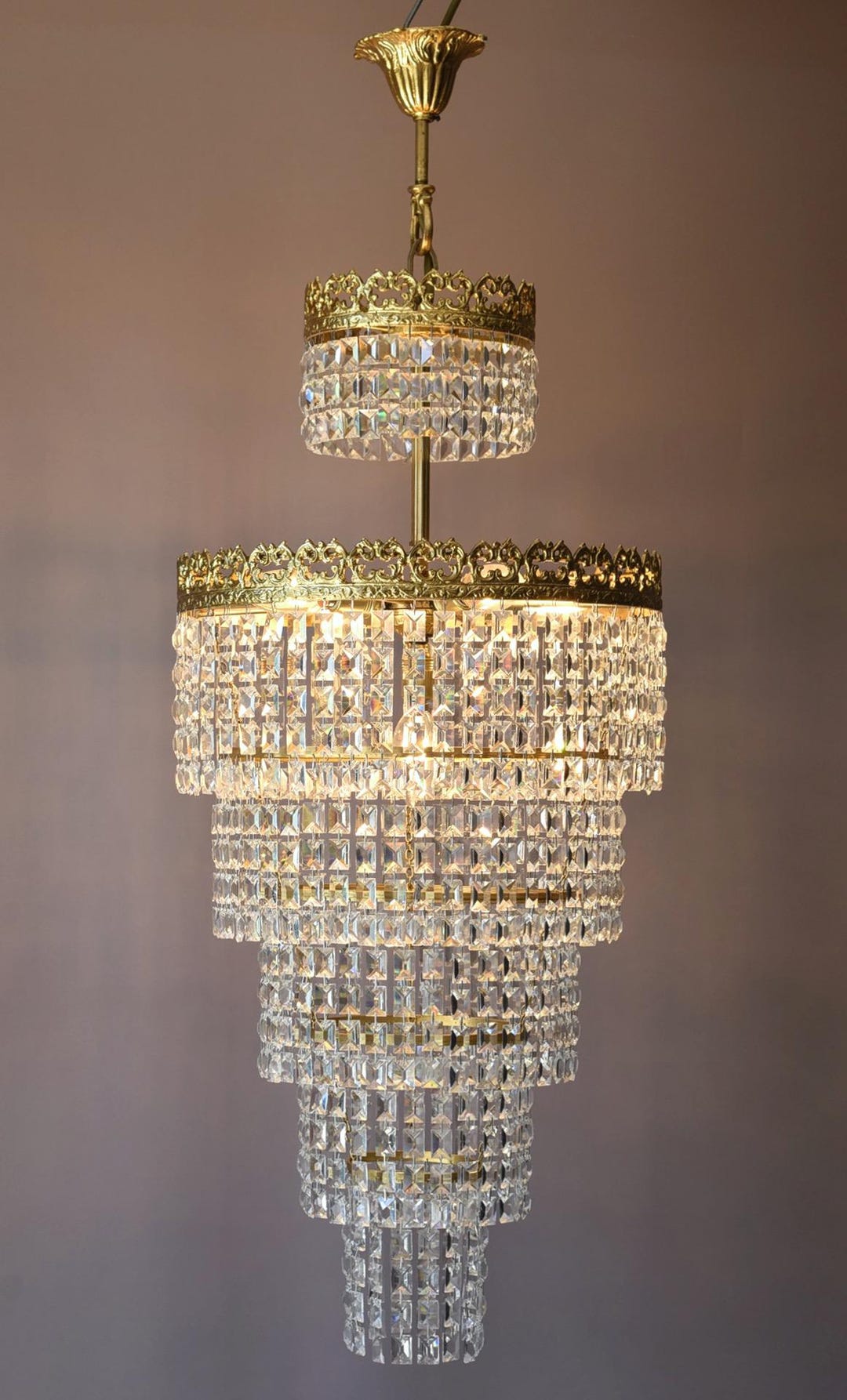 Tall Empire Chandelier Wedding Cake Lighting Antique French Style Light ...