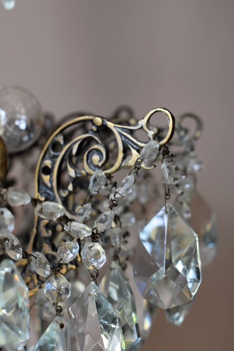 Antique French Vintage Crystal Chandelier Home interior decor | Etsy