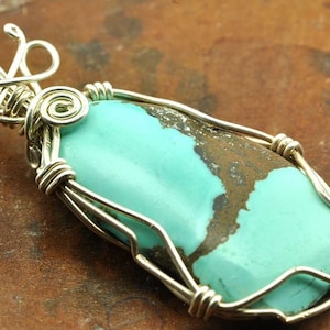 Stabilized Turquoise in Wire Wrapping Pendant - Etsy