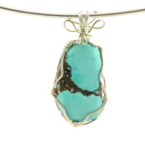 Stabilized Turquoise in Wire Wrapping Pendant - Etsy