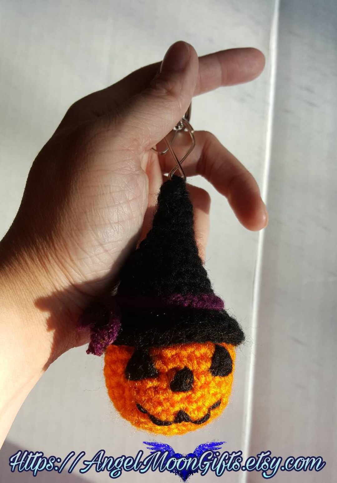 Pumpkin Witch Keychain, Pumpkin Keychain, Witch Hat Pumpkin, Halloween ...