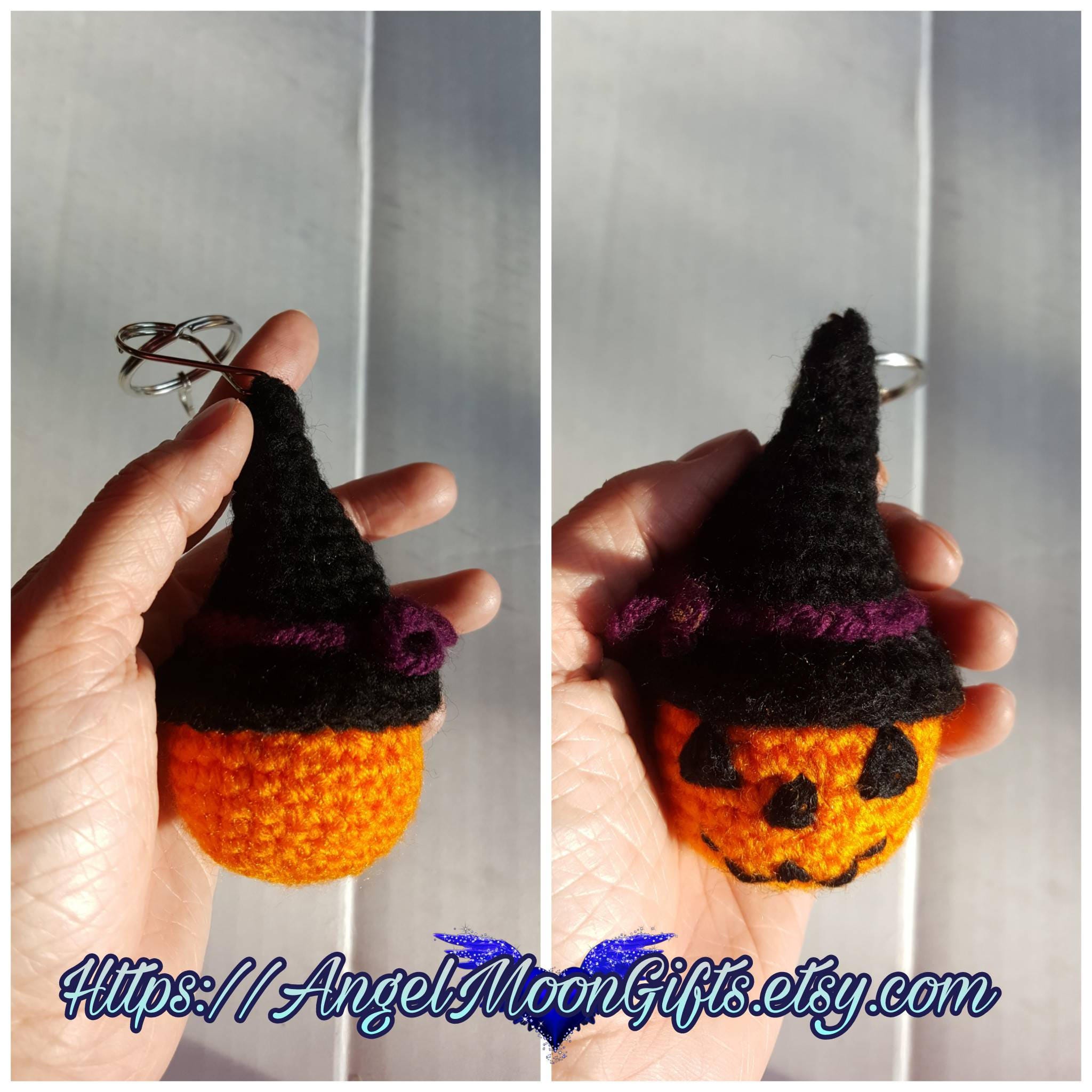 Pumpkin Witch Keychain, Pumpkin Keychain, Witch Hat Pumpkin, Halloween ...