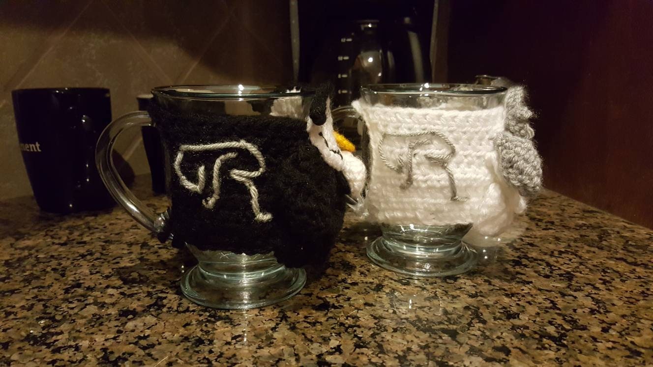 Crochet Wedding Owls, Bride and Groom Owl Mug Covers, Wedding Gift ...
