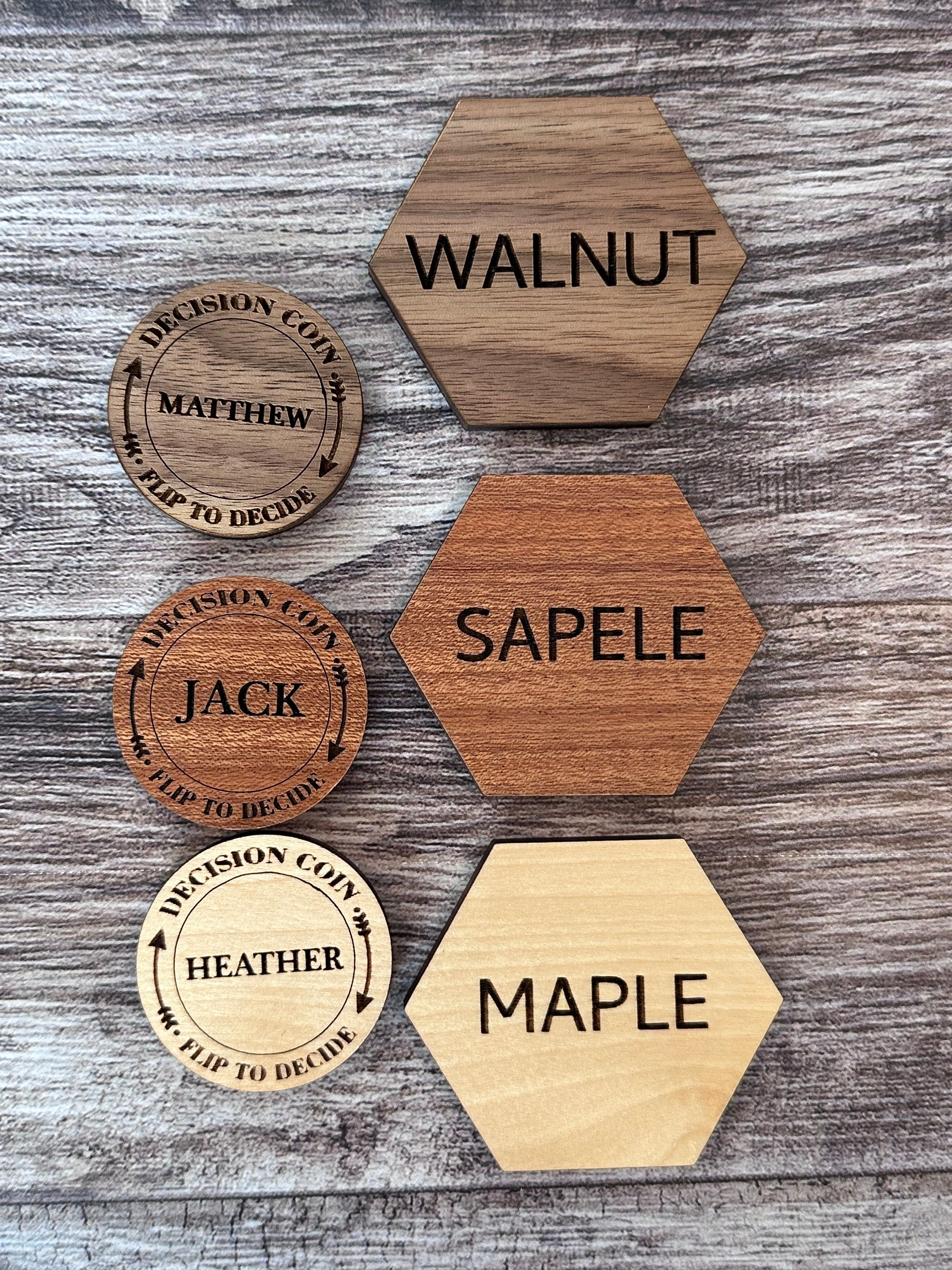 Personalized Wooden Decision Coin: Argument Solver, Fun Gift - Etsy