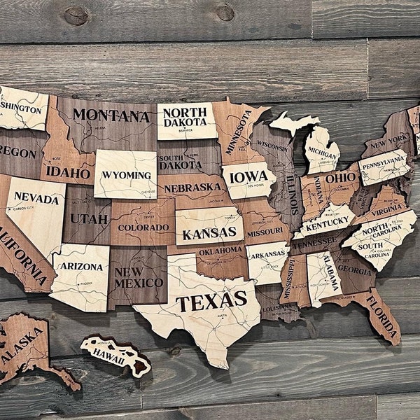 Wooden Map - Etsy