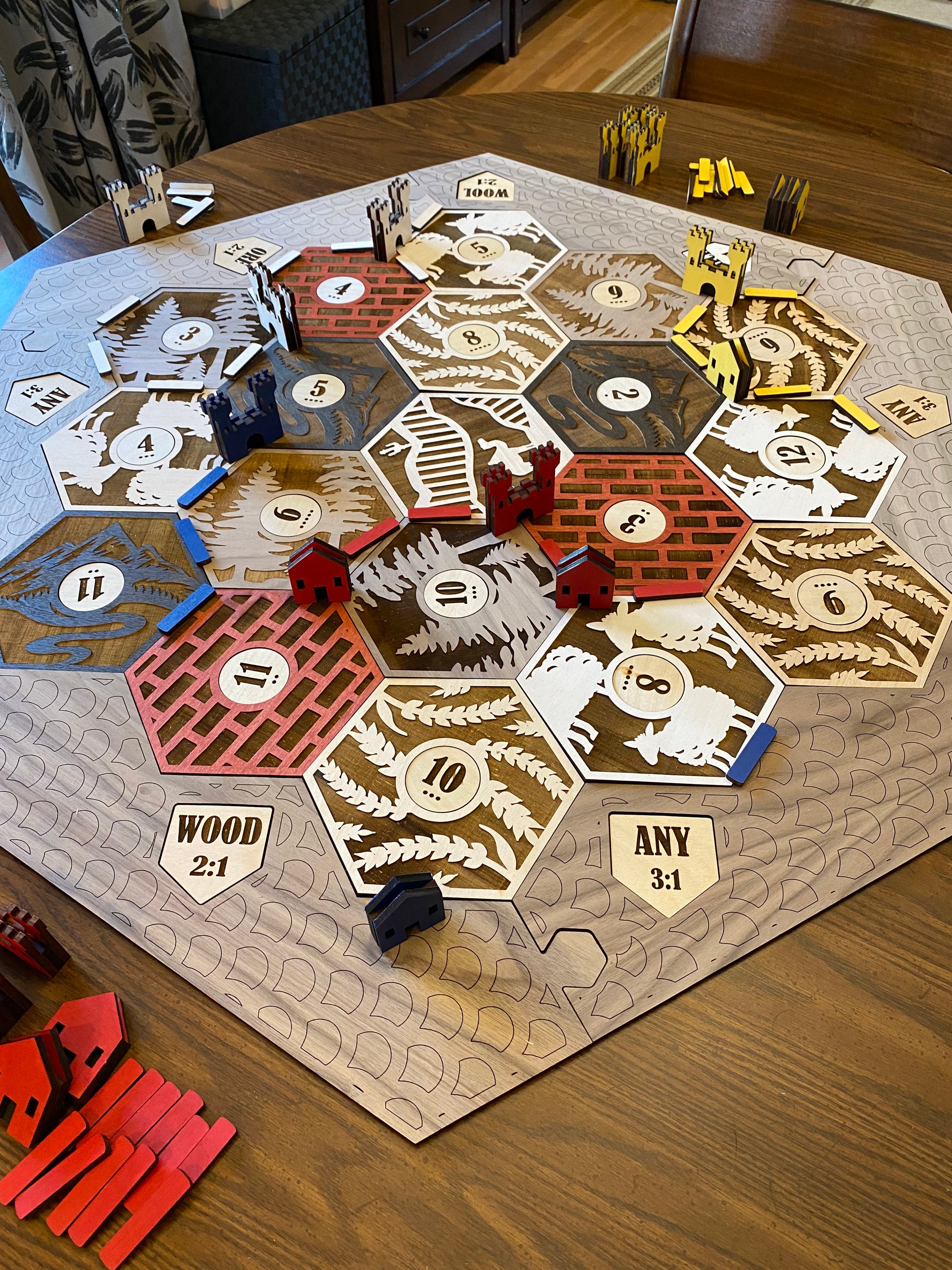 Giant Hexagon Gameboard Set: Handmade Laser Cut Wooden Board - Etsy