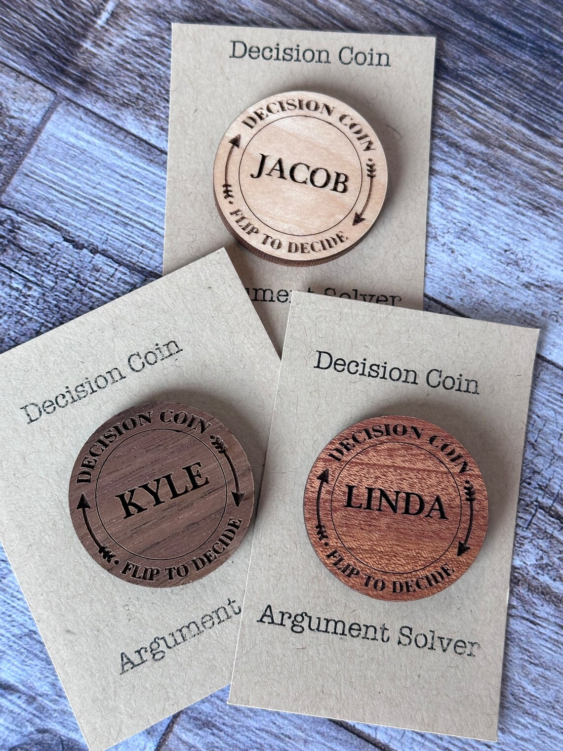 Personalized Wooden Decision Coin: Argument Solver, Fun Gift - Etsy
