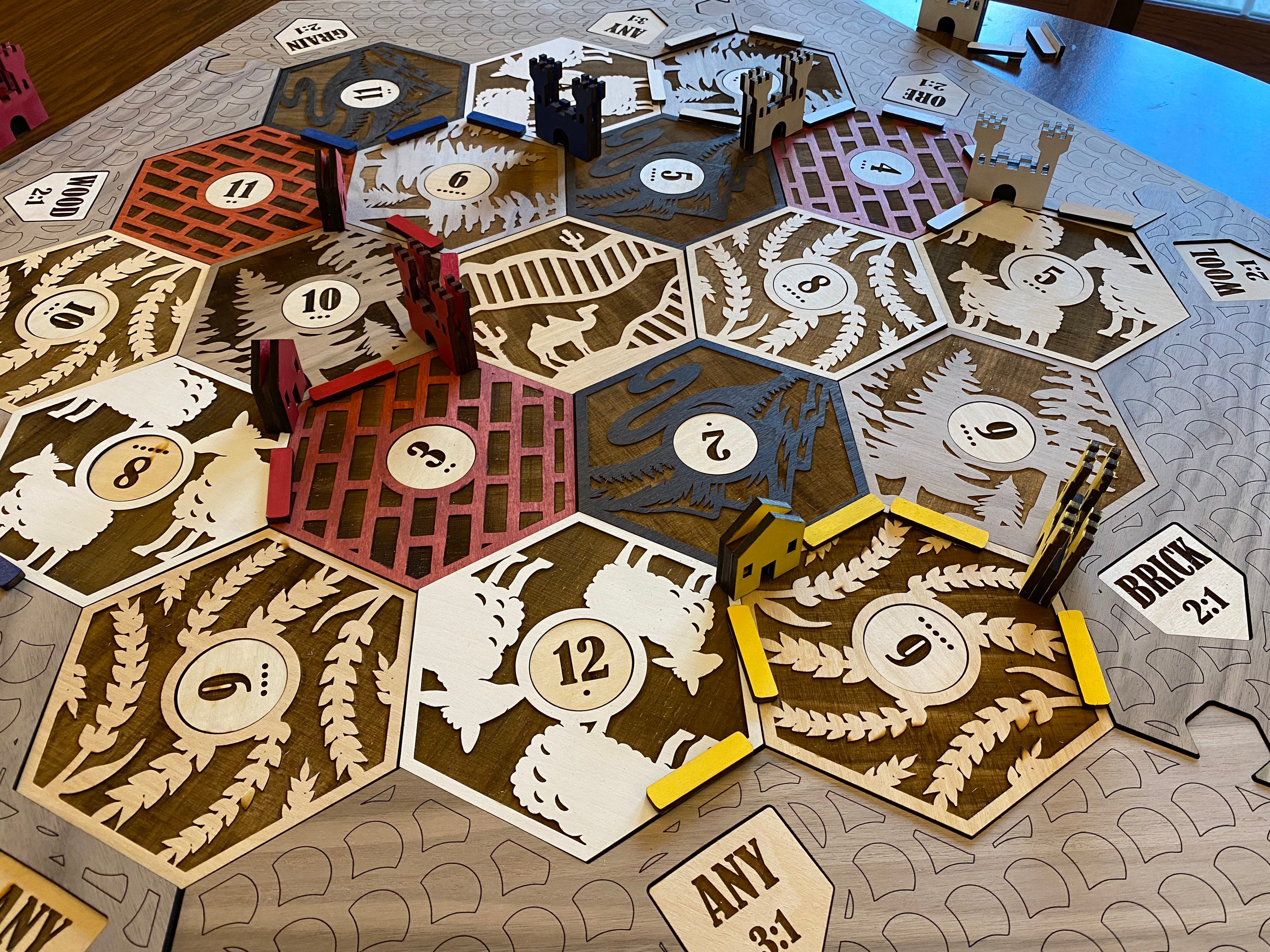 Giant Hexagon Gameboard Set: Handmade Laser Cut Wooden Board - Etsy