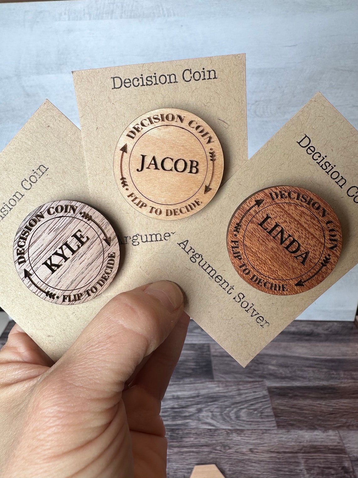 Personalized Wooden Decision Coin: Argument Solver, Fun Gift - Etsy
