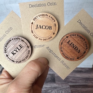 Personalized Wooden Decision Coin: Argument Solver, Fun Gift - Etsy