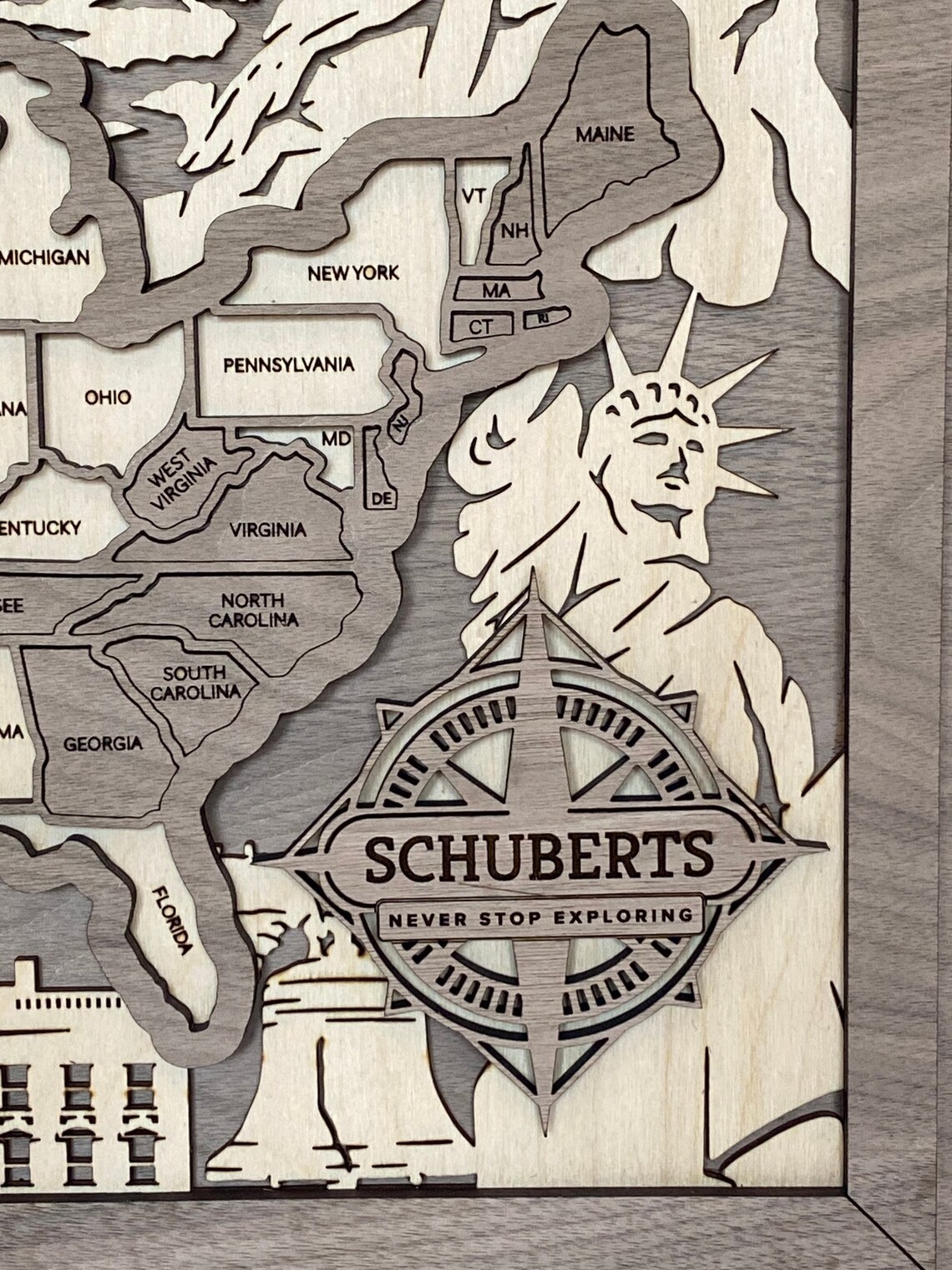 USA Travel Map Personalized 50 States Travel Gift Wood Custom - Etsy