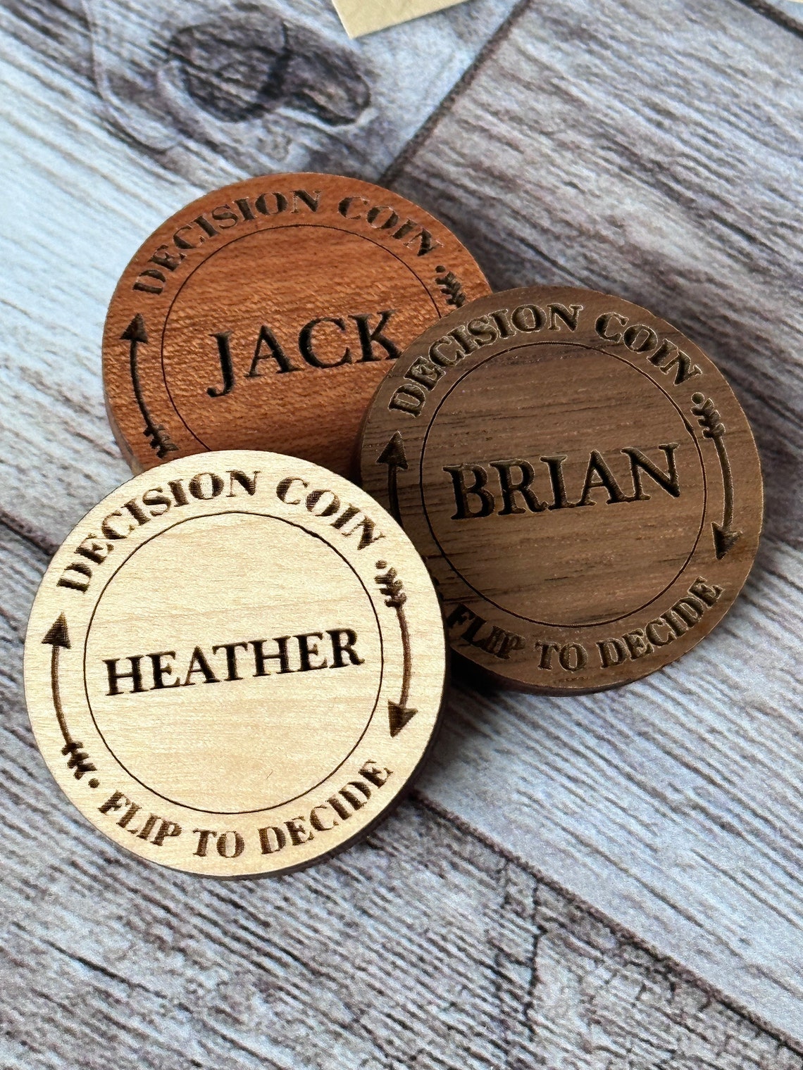 Personalized Wooden Decision Coin: Argument Solver, Fun Gift - Etsy
