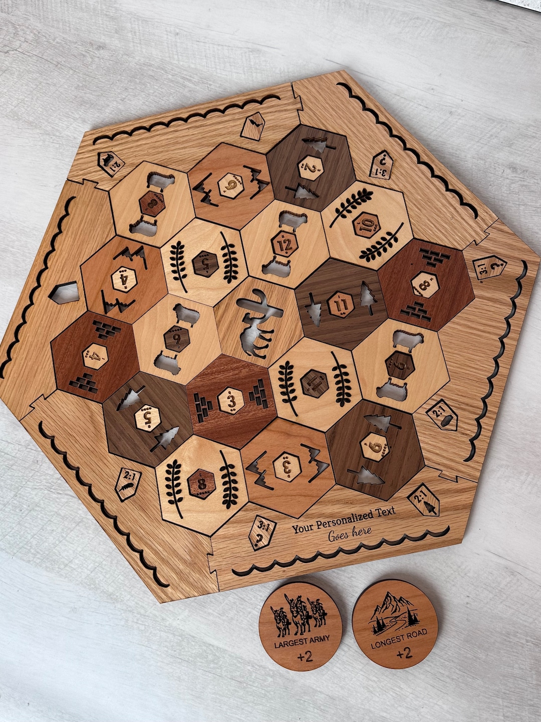 Custom Made Hexagon Gameboard Wooden Custom Personalized Game Board ...