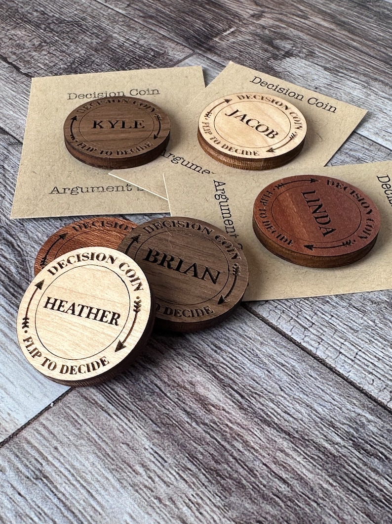 Personalized Wooden Decision Coin: Argument Solver, Fun Gift - Etsy
