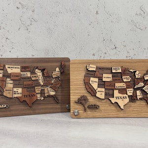 Wooden USA 3D Mini Desk Map Shelf Decor Travel Gift Him/her - Etsy