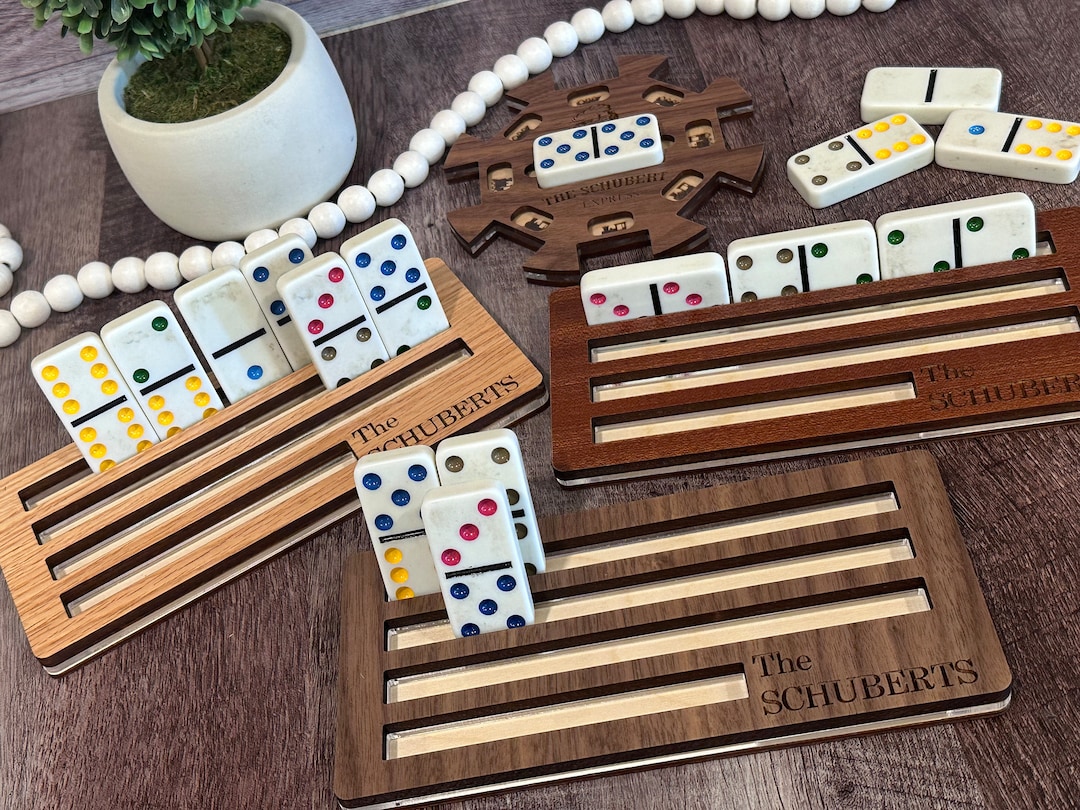 Mexican Train Personalized Premium Wood Dominoes Holder Walnut Oak ...