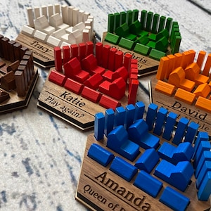 Personalized Game Piece Holders for Popular Game Board Finished Walnut ...
