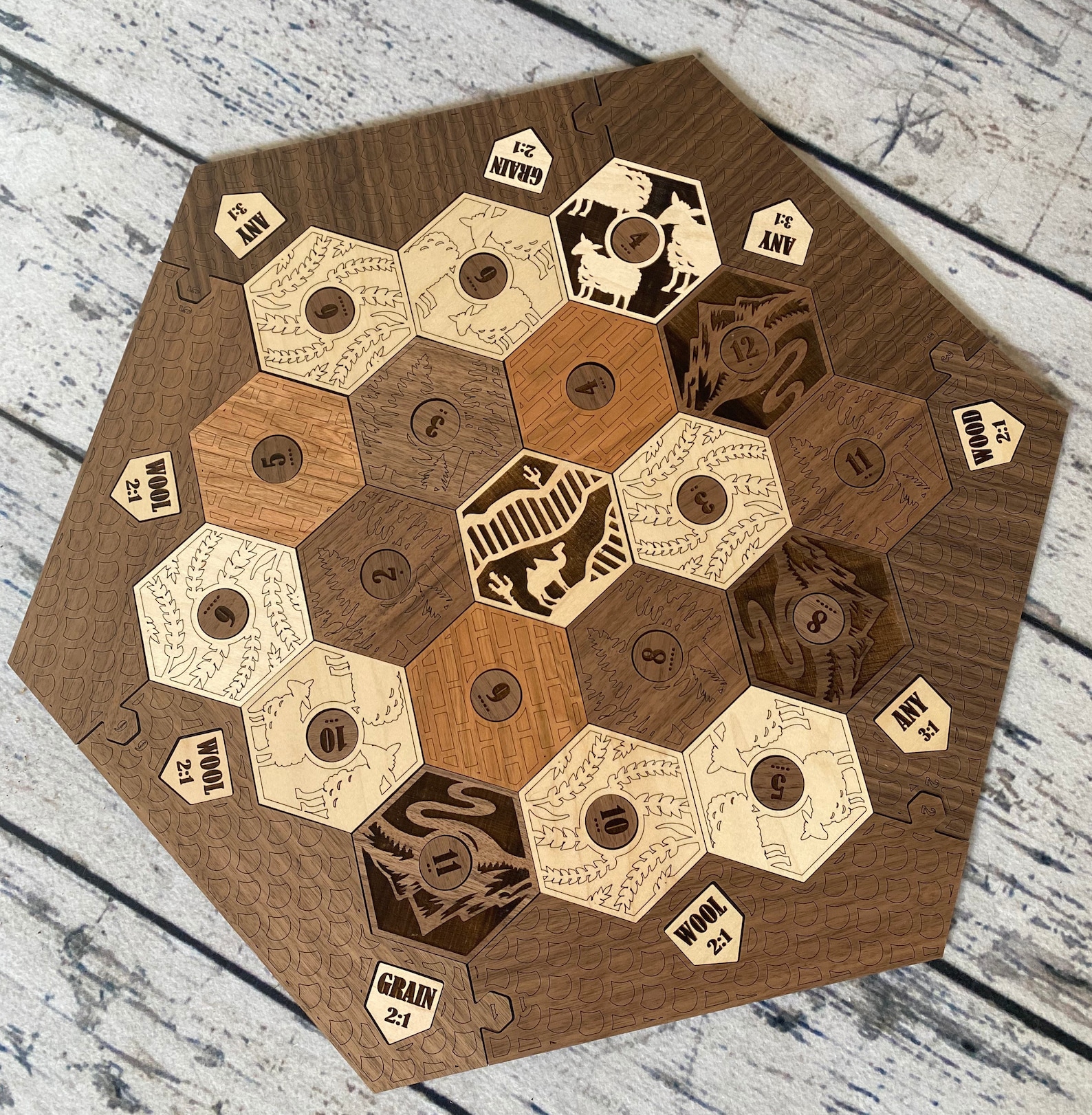 Elegant Custom Made Hexagon Gameboard Wooden Luxury Custom - Etsy