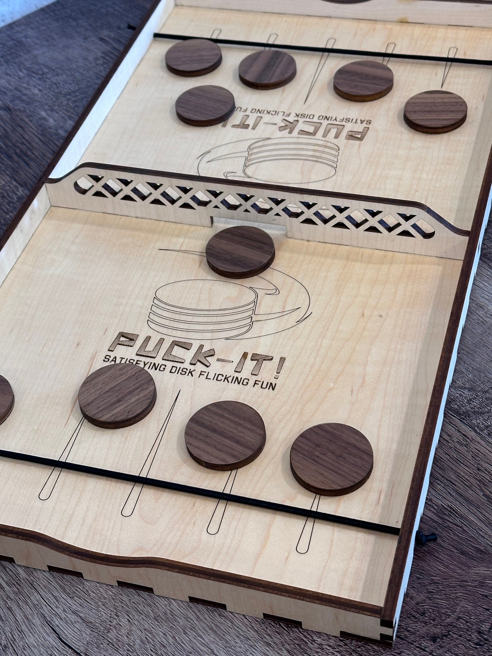 Hockey Sling Puck Board Game: Maple Wood Tabletop Game - Etsy