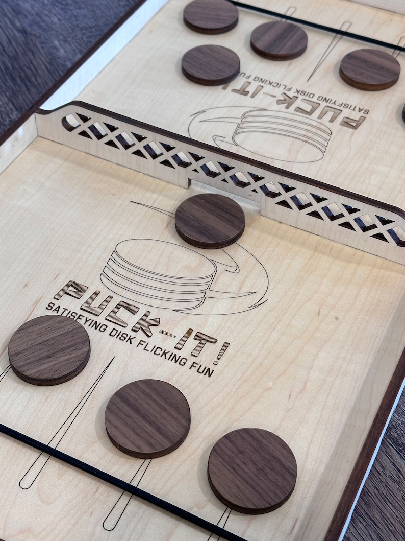 Hockey Sling Puck Board Game: Maple Wood Tabletop Game - Etsy