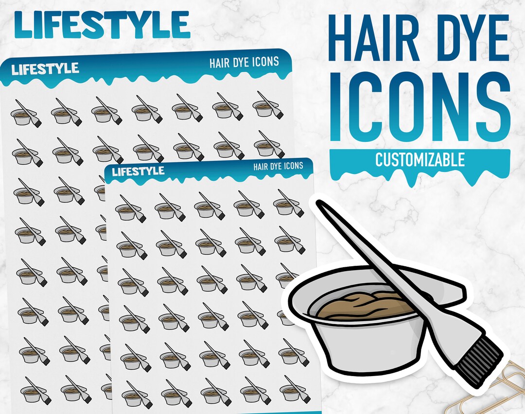 Lifestyle | Hair Dye Icons | Planner Stickers - Etsy