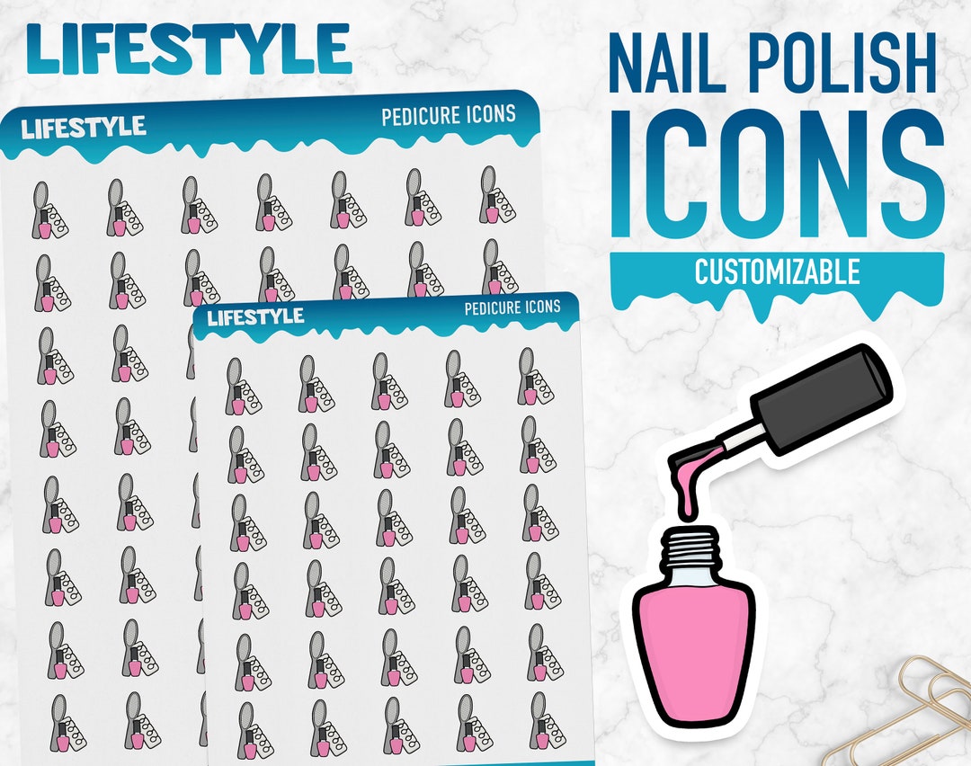 Lifestyle | Nail Polish Icons | Planner Stickers - Etsy
