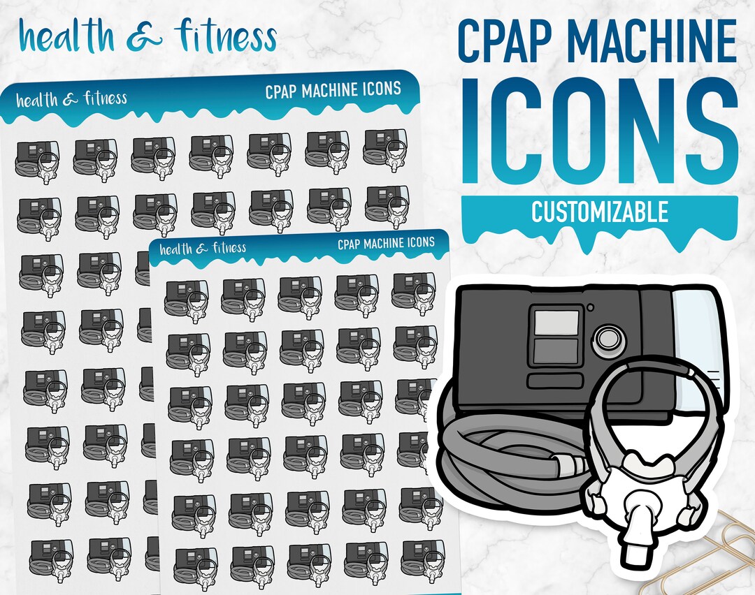 Health & Fitness Cpap Machine Icons Planner Stickers - Etsy