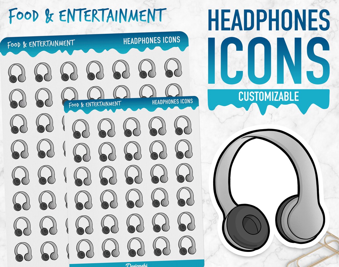 Food & Entertainment | Headphones Icons | Planner Stickers - Etsy