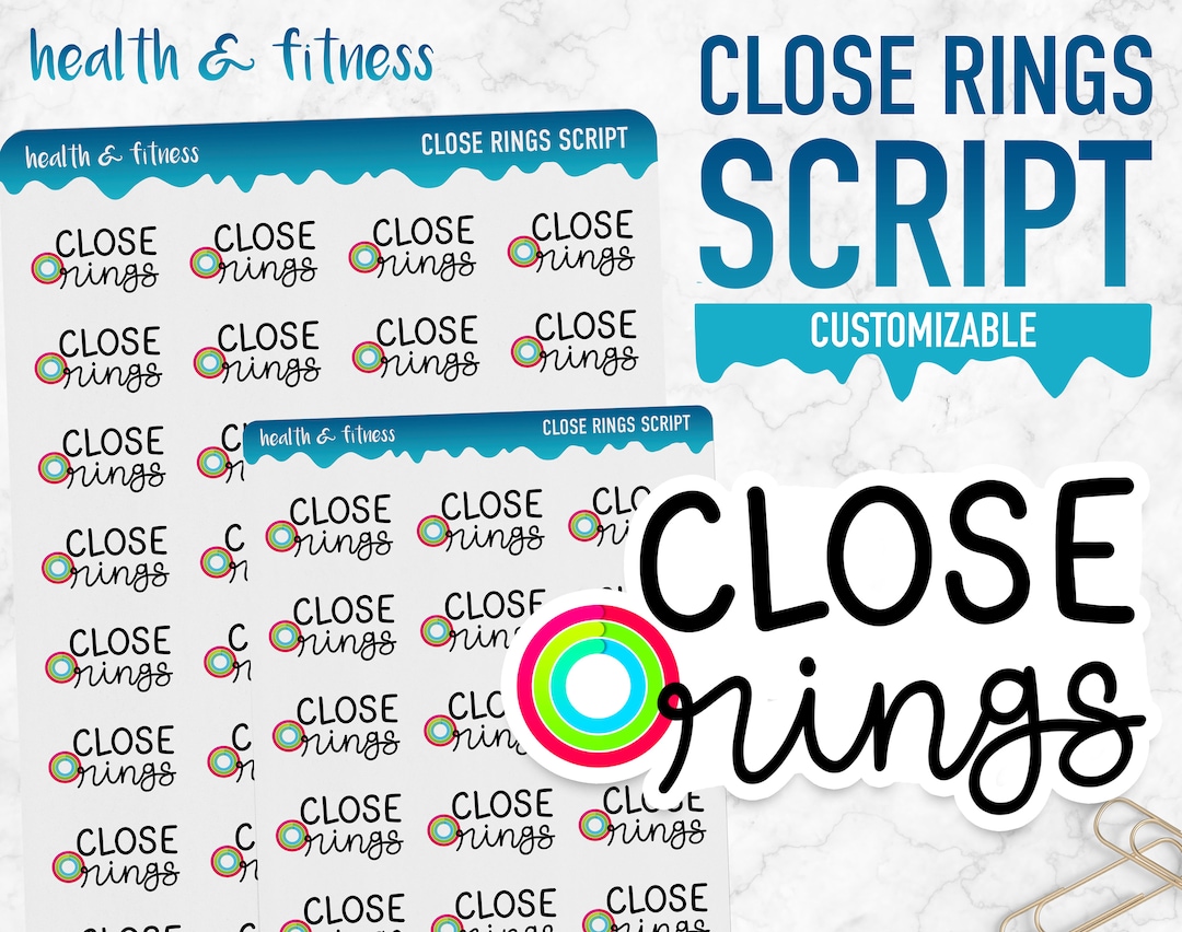 Health & Fitness | Close Rings Script | Planner Stickers - Etsy