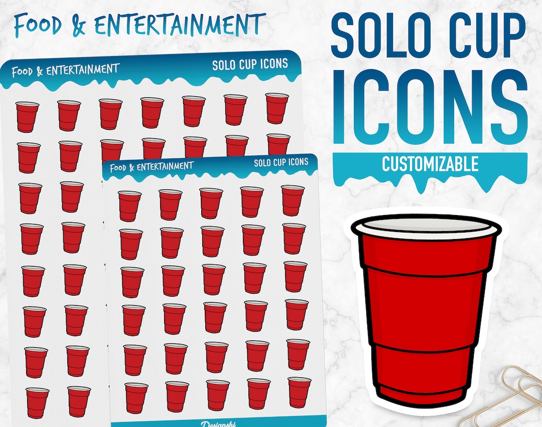 Food & Entertainment Solo Cup Icons Planner Stickers - Etsy