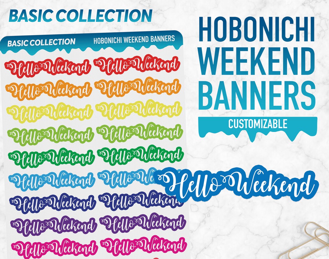 Basic Collection | HOBO Weekend Banners | Planner Stickers - Etsy