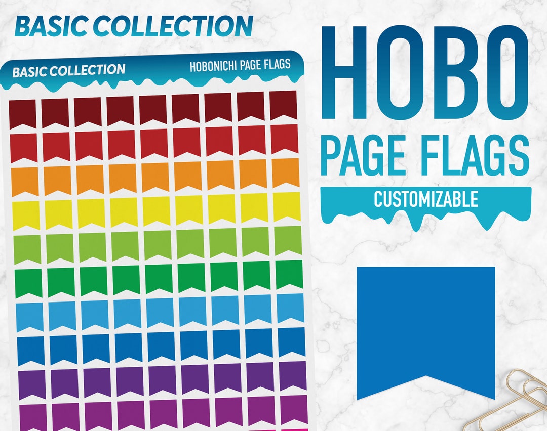 Basic Collection HOBO Page Flags Planner Stickers - Etsy