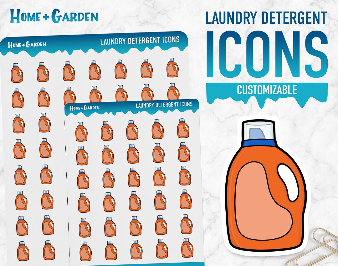 Home & Garden | Laundry Detergent Icons | Planner Stickers - Etsy