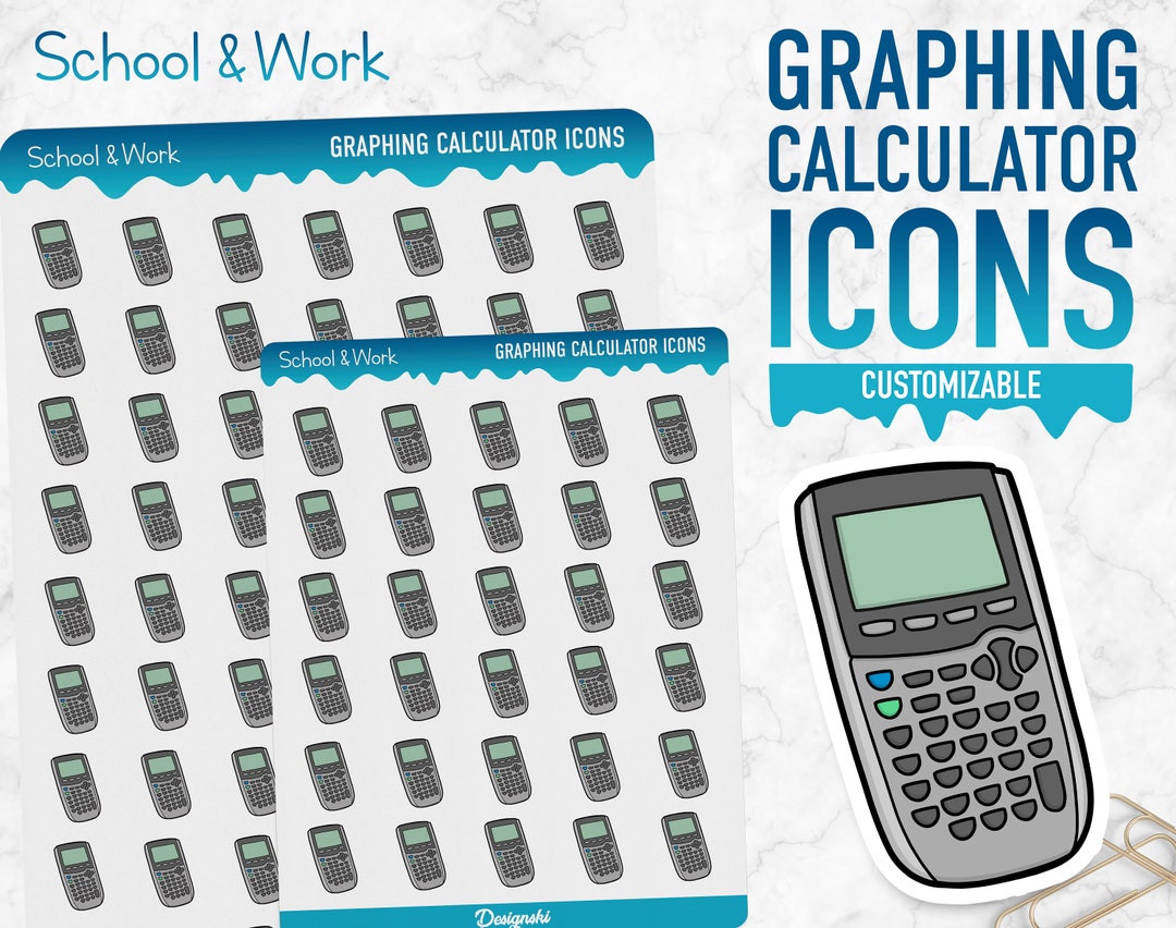 School & Work | Graphing Calculator Icons | Planner Stickers - Etsy
