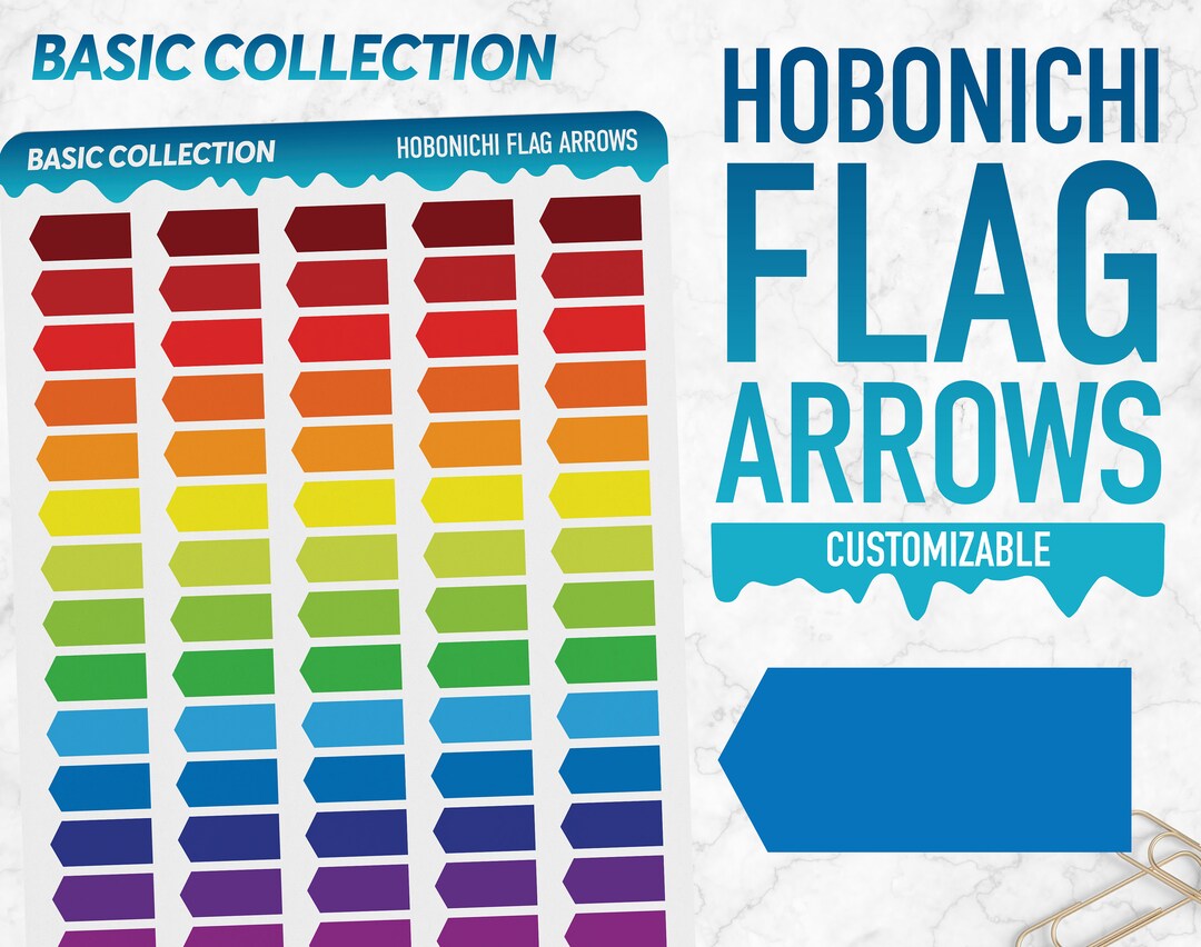 Basic Collection HOBO Flag Arrows Planner Stickers - Etsy
