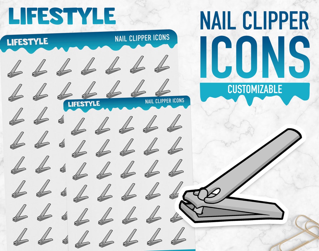 Lifestyle Nail Clippers Icons Planner Stickers - Etsy