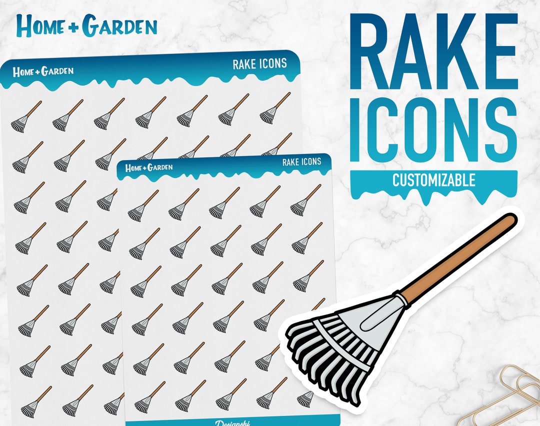 Home & Garden | Rake Icons | Planner Stickers - Etsy
