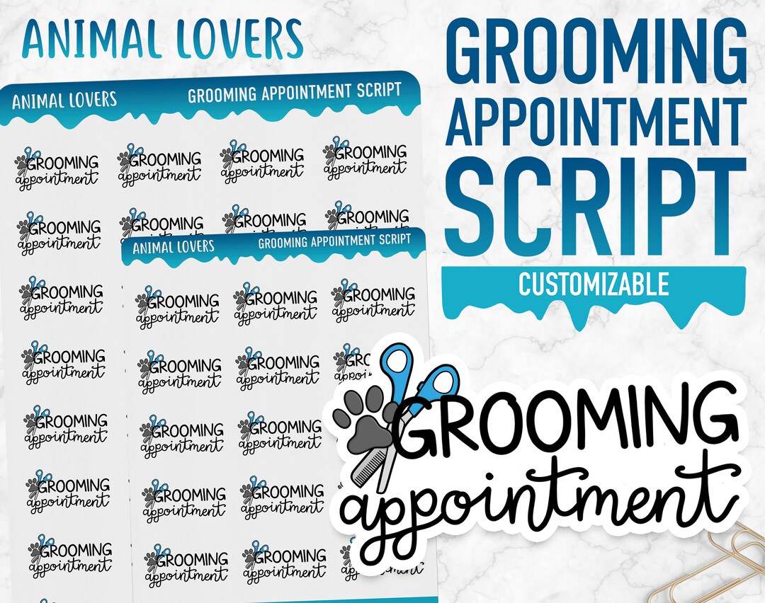 Animal Lovers | Grooming Appointment Script | Planner Stickers - Etsy